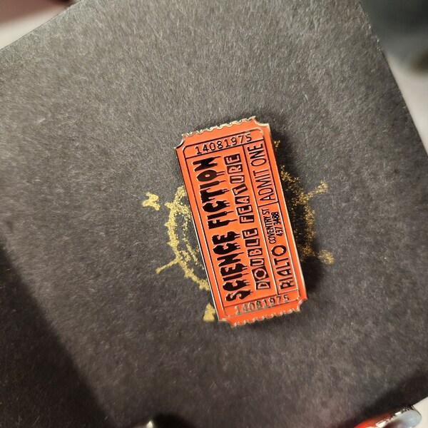 Science Fiction Double Feature Ticket Hard Enamel Pin - Red Lapel ...