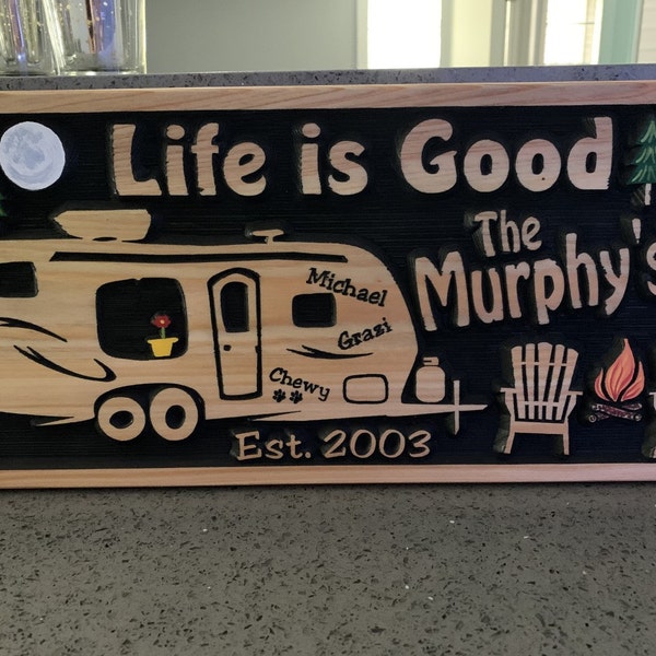 Personalized Camper Sign - Life is a Highway - Bumper Pull Camper -tiny ...