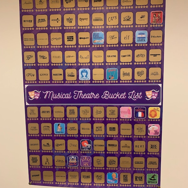 Musical Theatre Scratch off Poster - Gift for Musical Theatre Fans ...