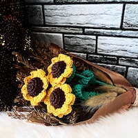 Crochet Sunflowers in a Pot PATTERN. Ukrainian Sunflowers. Sunflower ...
