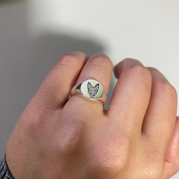 Pet Photo Signet Ring by Caitlyn Minimalist • Custom Engraved Jewelry ...