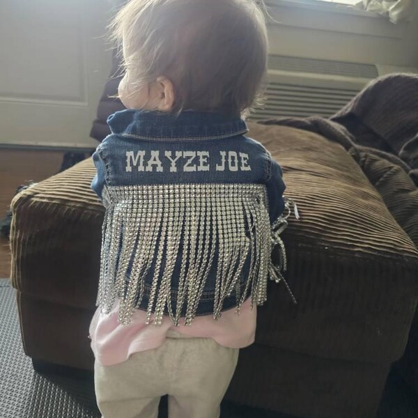 Toddler Rhinestone Fringe Jean Jacket | Bling Jacket | Stay Wild Child ...