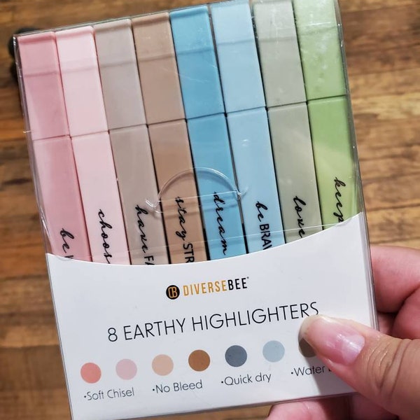 Bible Highlighters With Soft Chisel Tip, 8 Pack No Bleed Through ...