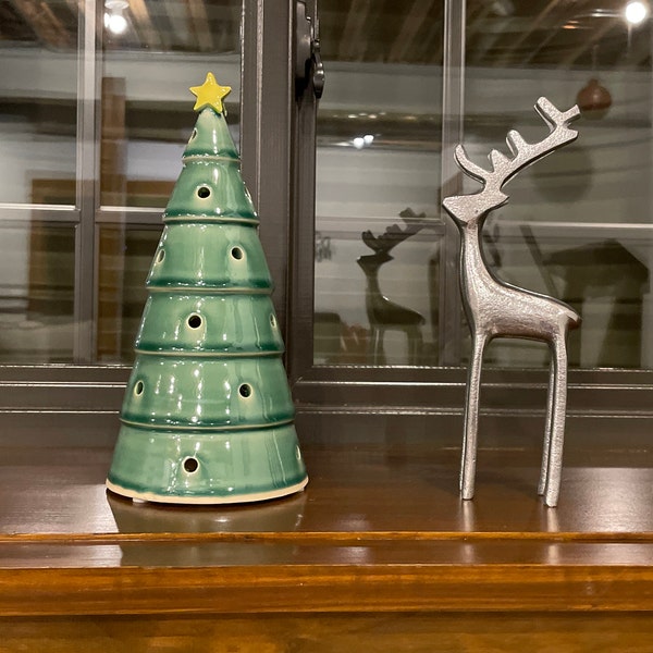 Ceramic Jack-o-lantern Luminary, Wheel Thrown, Mossy Green - Etsy