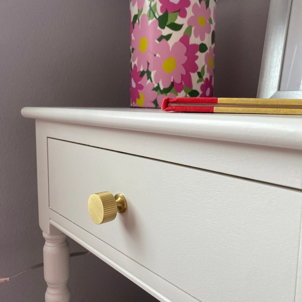 Fluted Brass Gold Cabinet Pulls and Drawer Handles, Brushed Gold Finish ...