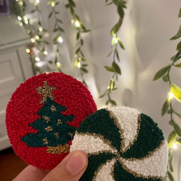 Cute Car Mirror Hanging Accessories, Pink Cowgirl Boot Punch Needle Car ...