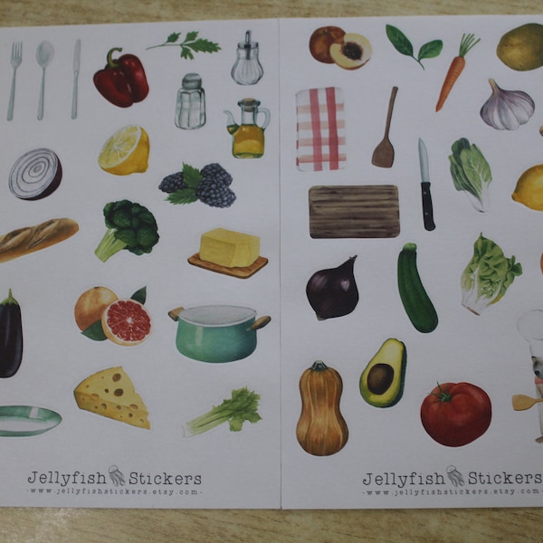 Cooking Sticker Set - Sticker Cookbook, Journal Sticker, Fruit and ...