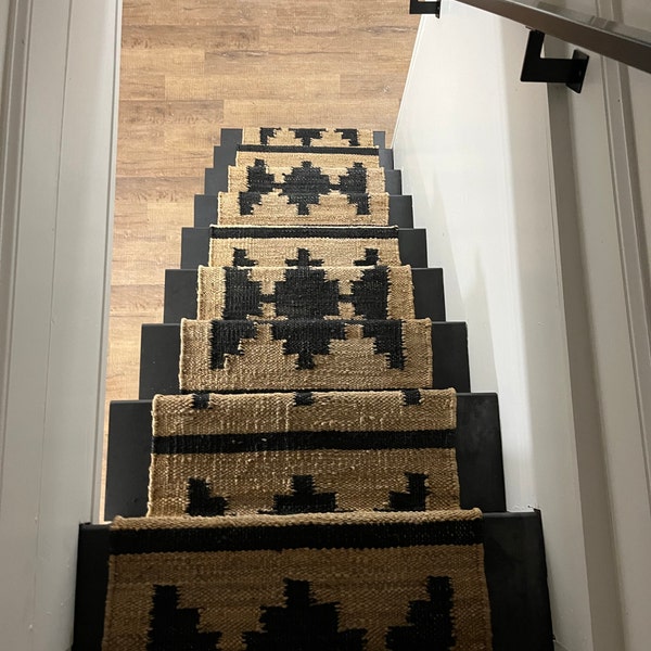 2x22 Ft Black Plus Hemp Stairs Jute Runner,boho Home Decor Stairs ...