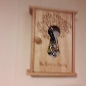 Personalised Wooden Key Box, House / Car Key Cabinet, Cupboard. Rack ...