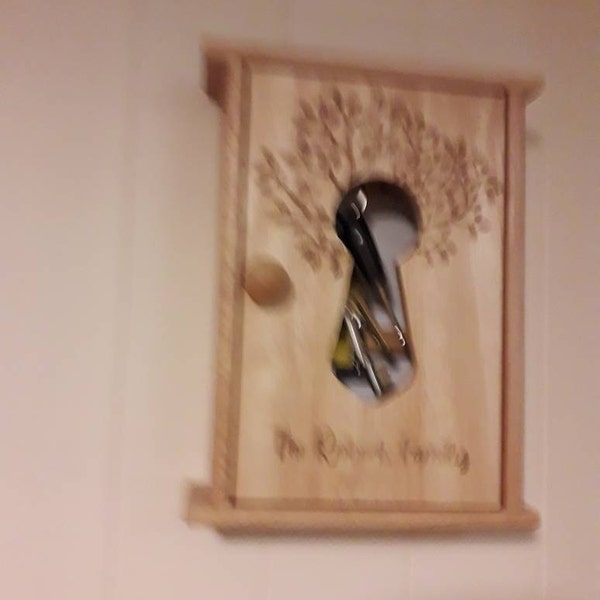 Personalised Wooden Key Box, House / Car Key Cabinet, Cupboard. Rack ...