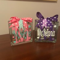 Girls Customized/personalized Lighted Glass Block Nightlight 6-inch ...