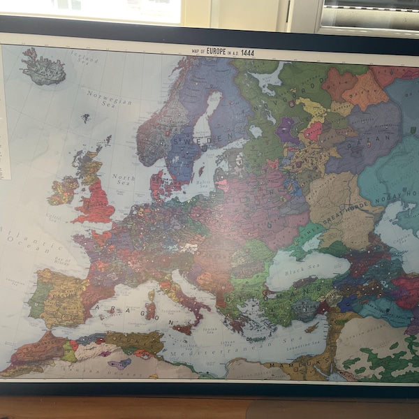 Europe 1444 Old Map - Etsy
