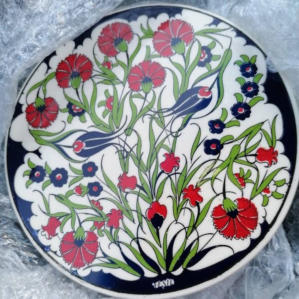 Handmade Turkish Ceramic Plate 25cm(10 Inches)– Traditional Iznik Style ...