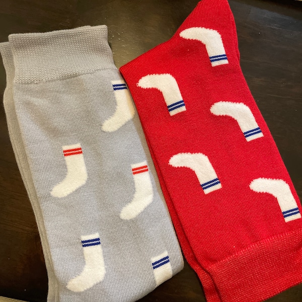 RED SOCKS on SOCKS | Fun Socks | Funny Socks | Novelty Socks | Dress ...