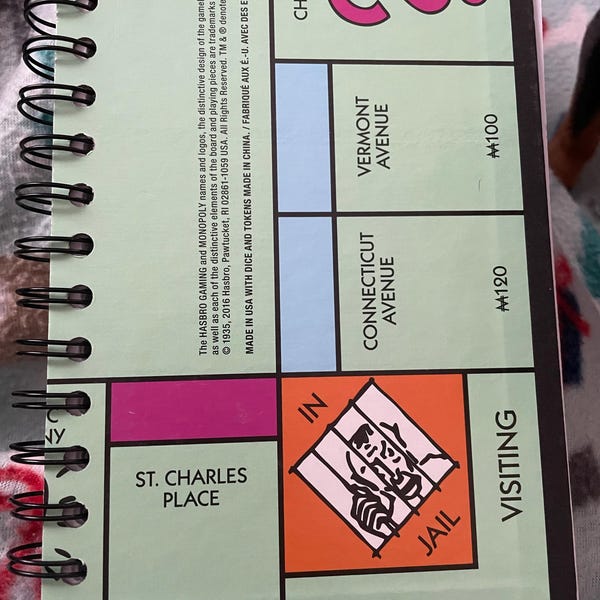 Repurposed Monopoly Board Journal: Handmade Wire Bound Sketchbook - Etsy