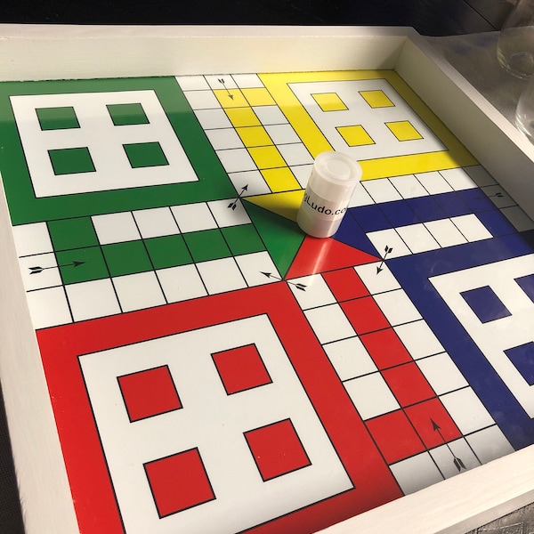 Glass Top Ludo Board Game: 15x15 Inch Pachisi - Etsy