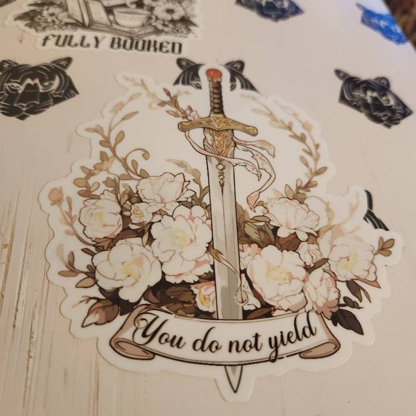 You Do Not Yield Sticker: Throne of Glass Sword, Floral Vinyl Decal - Etsy