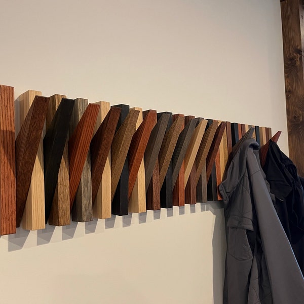 Grand Design Modern Coat Rack, Hardwood Coat Rack, MCM Wall Hanging ...