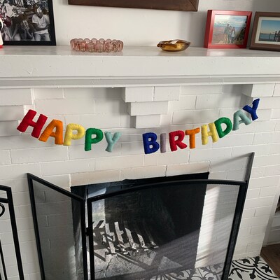 Felt Congratulations Banner Handmade Graduation Garland Blue and Yellow ...