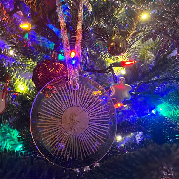 Gold Glass Ornaments Sunburst Star Gift Present Topper Golden Sun Theme ...