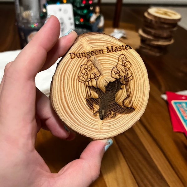 Dungeons and Dragons Log Coaster Set | Dnd Classes | Dad | Him | Nerdy ...