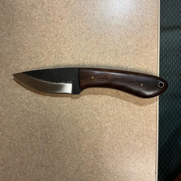 Handmade Bushcraft Knife With Sheath | Rosewood Fixed Blade Knife ...
