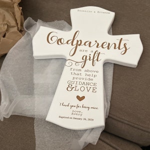 Personalized Godparents Cross Gift for Godparents, Baby Godparent ...