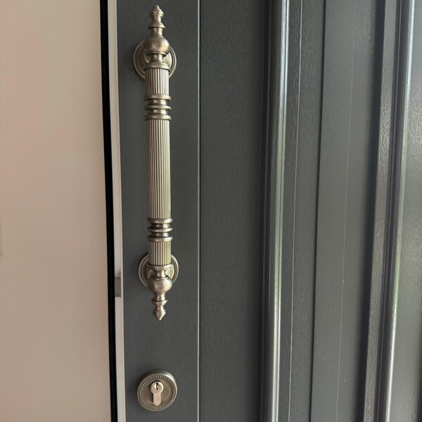 Flush Barn Door Handle, Solid Brass Villa Door Entryway Handle, Gold ...