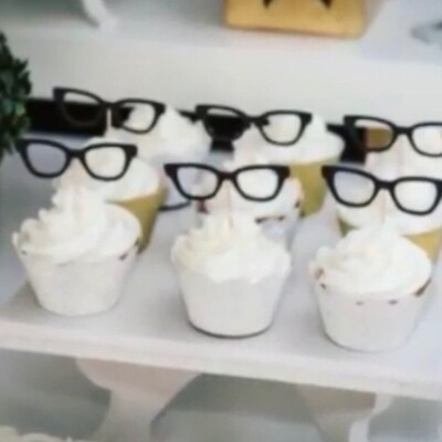 Nerd Glasses Cupcake Toppers, Reading Themed Party, Reading Glasses ...