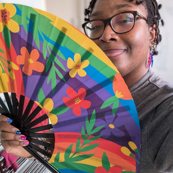 Hi Gay! Rainbow Pride Folding Fan - Celebrate With Style | LGBTQ+ ...