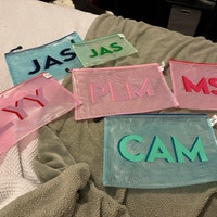 Script Bridesmaid Makeup Bag Canvas Personalized Cosmetic Bag for Bride ...