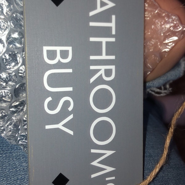 Free / Busy Double Sided Toilet Door Hanger. 4 Styles. Toilet Busy Sign ...