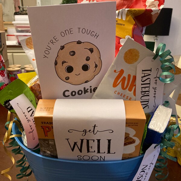 Get Well Soon Card & Tags. Instant Download Printable. Care Package ...