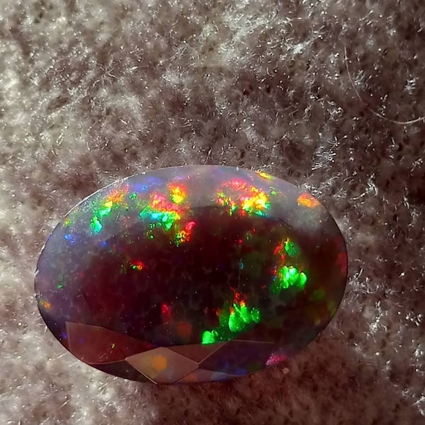 Natural Ethiopian Black Opal, Gorgeous Real Faceted Black Opal Gemstone ...