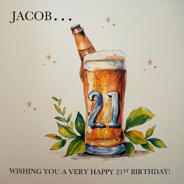 Personalised Beer Birthday Card, Beer Card, Lager Bottles Birthday Card ...