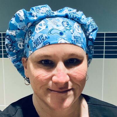 Scrub Hat University of North Carolina Cotton Tone on Tone Fabric ...