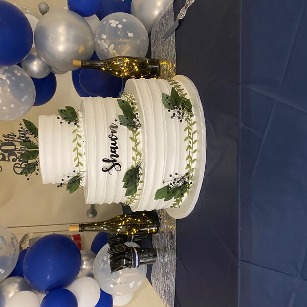 Cursive - Acrylic Custom Cake Name Tags, Cake Charms, Place Cards for ...