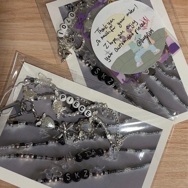 Customizable Kpop SKZ Phone Bag Chain Charm Necklace - Etsy