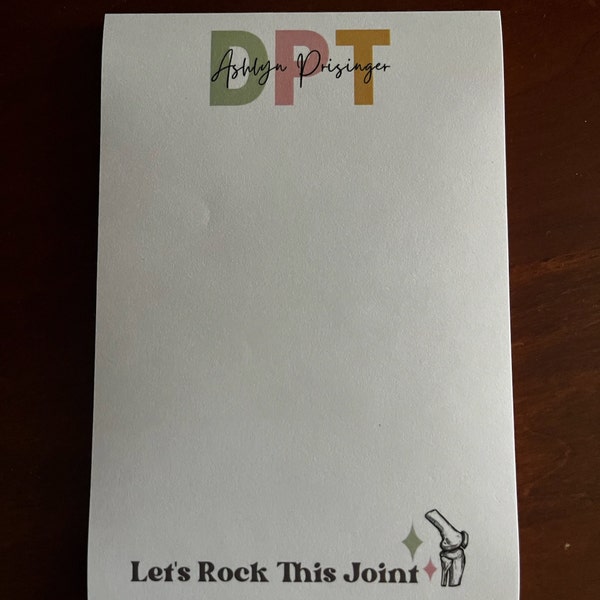Doctor of Physical Therapy, DPT Note Pad, DPT Graduation Gift, New ...