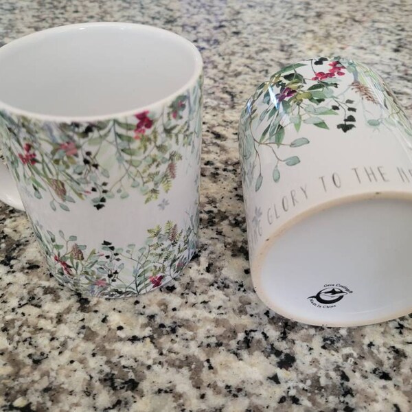 Evergreen Forest Mug, Ceramic Tree Cup for Hot Chocolate, Woodland Mug ...
