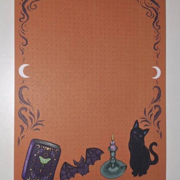 Note Pad A5 50 Sheets Halloween Orange Design With Black Cat Pixie Cold ...