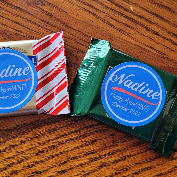 Retiremint Favor Stickers - 30 York Peppermint Patty Inspired Stickers ...