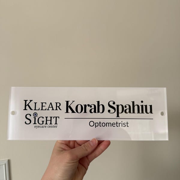 FROSTED Name Plate - Office Decor Reception Sign Door Decor Entrance ...