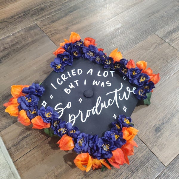 1 Peter 1:6 Graduation Cap Vinyl Decal, Handlettered Modern Calligraphy ...