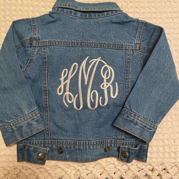 Kid's Monogrammed Denim Jacket - Etsy