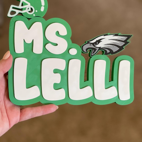 Eagles Custom Handmade Nameplate|personalized Gameday Football Desk ...