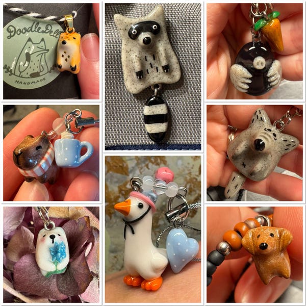 Handmade 3D Animal Charms for Jewelry Making | Bunny Capybara Fox Sheep ...