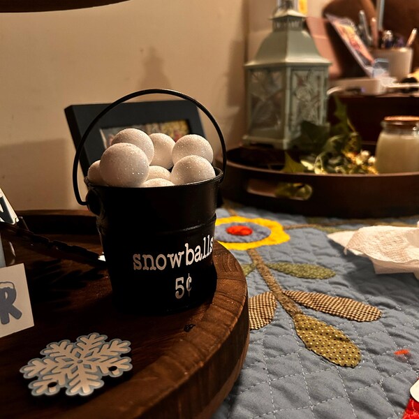Christmas Tiered Tray Snowballs / Winter Tier Tray Decor/ Winter Coffee ...