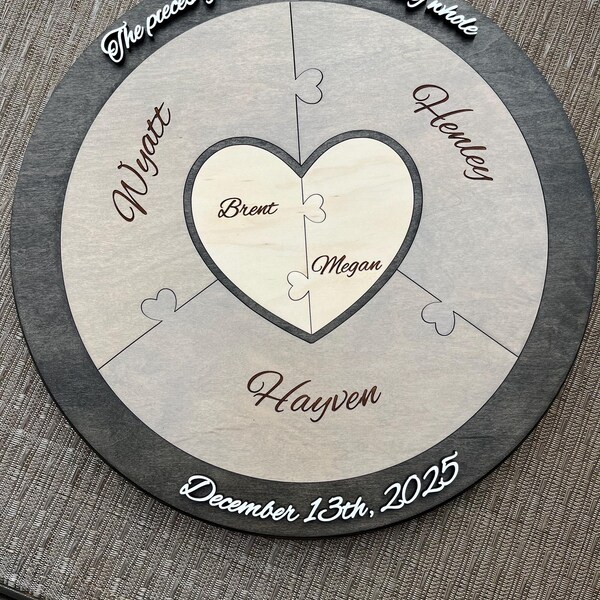 Unity Ceremony Puzzle, Rustic Style Puzzle, Removable Puzzle Pieces ...