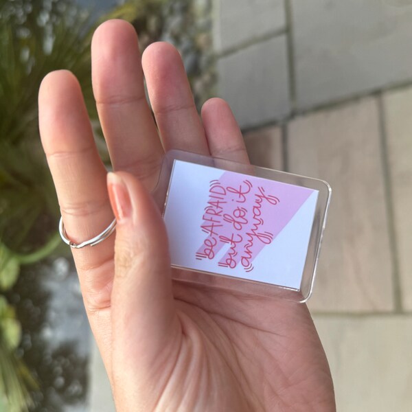 Positive Keyring Hand Lettered, Typographic Keyring, Inspirational ...